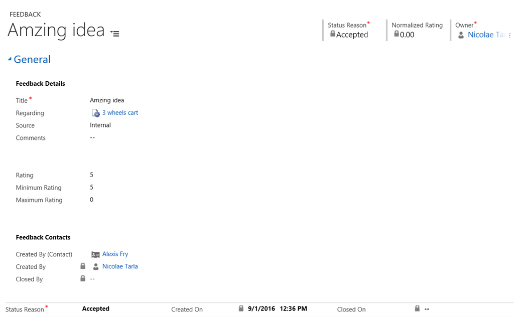How to collect feedback using the Feedback entity