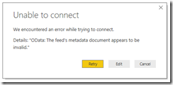 Power BI connectivity issue to Dynamics 365